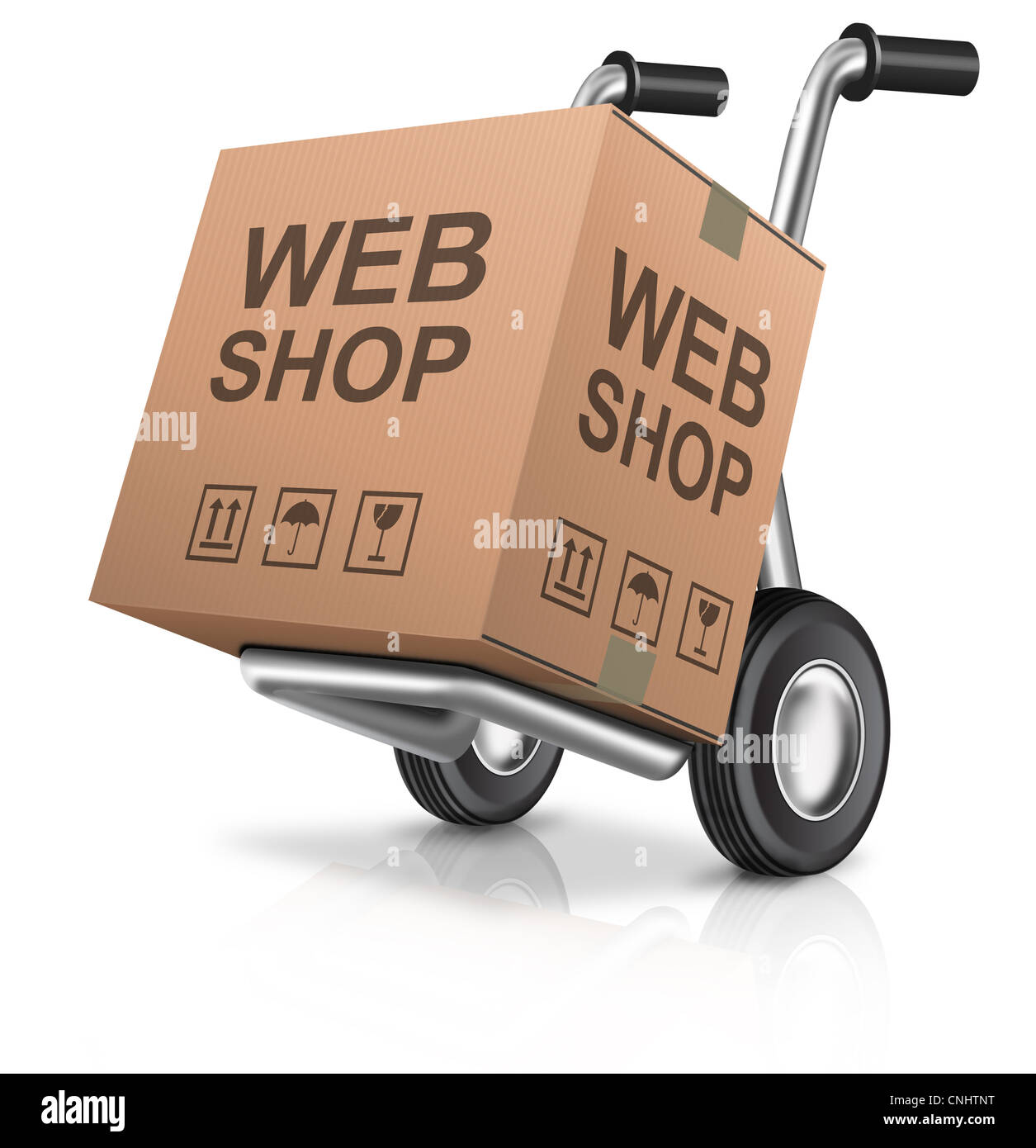 web shop icon online internet shopping concept cardboard box with text ...