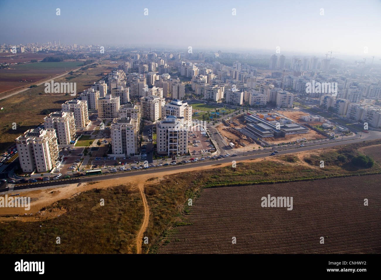Aerial photograph of the city of Netanya on the Costal Plain Stock ...