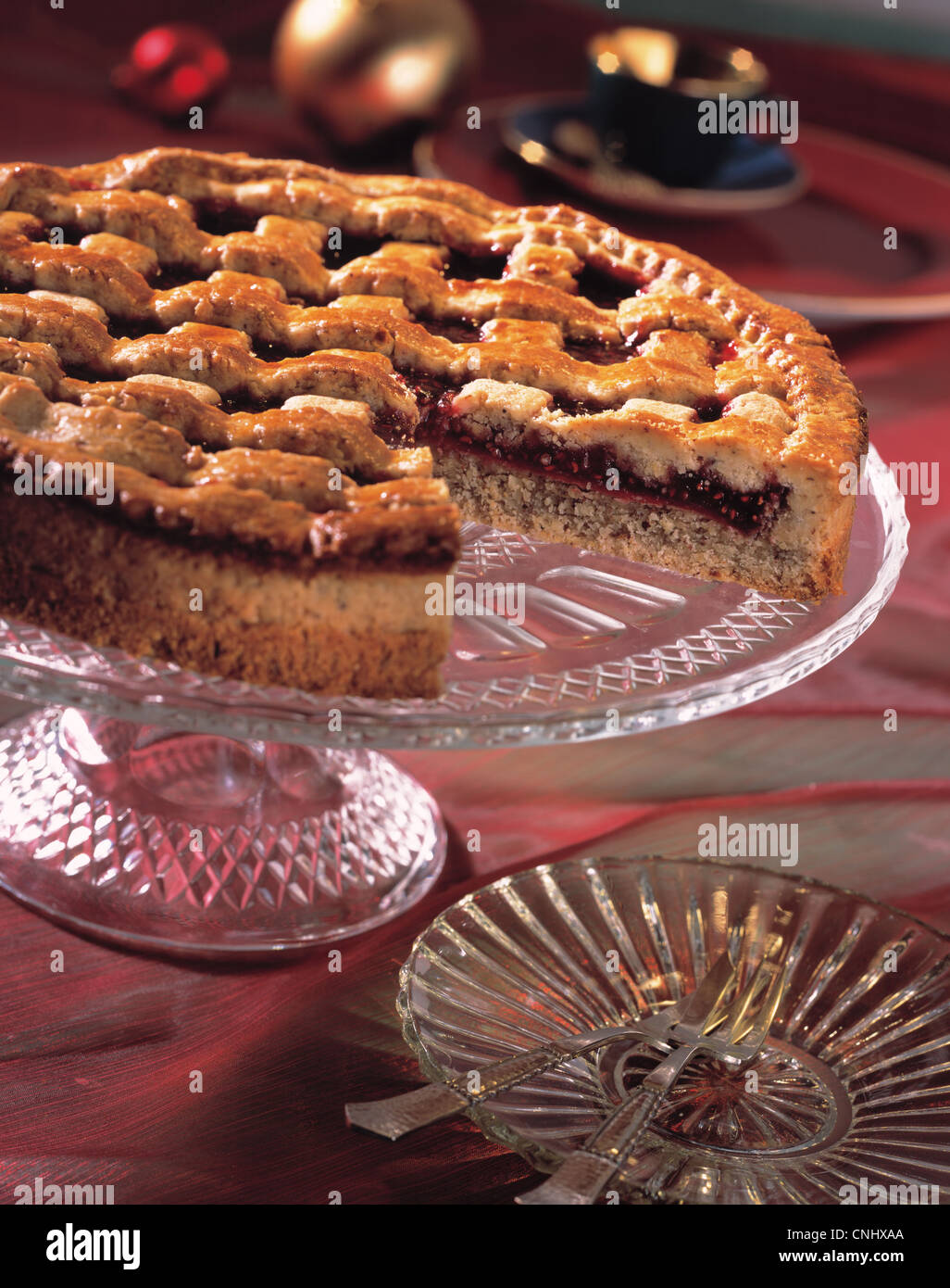 Cake with raspberry jam Stock Photo - Alamy