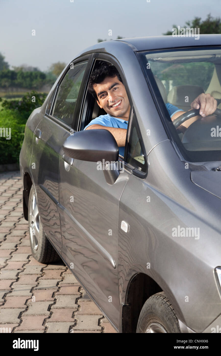Man in car indian hi-res stock photography and images - Alamy