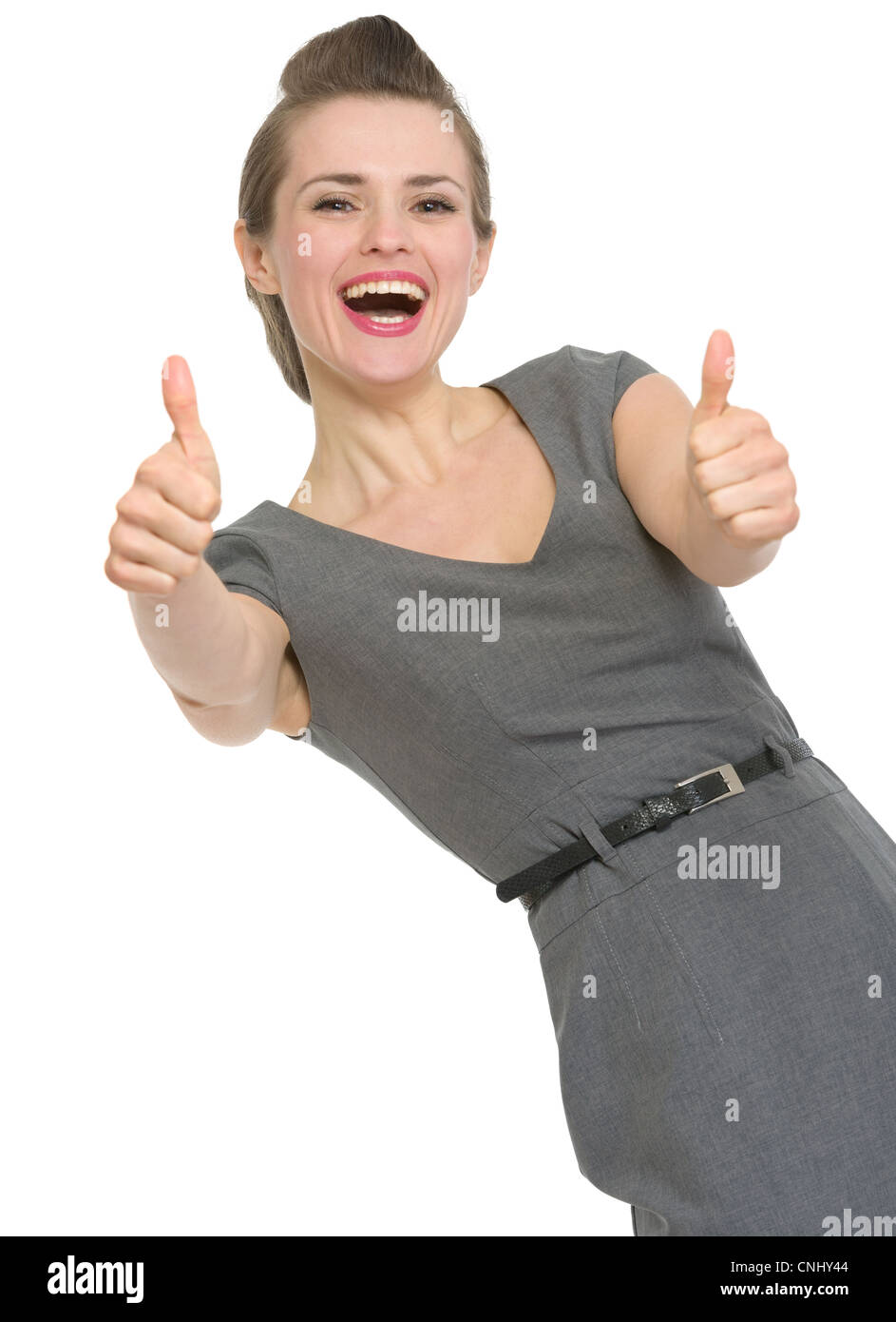 Happy woman showing thumbs up. HQ photo. Not oversharpened. Not ...