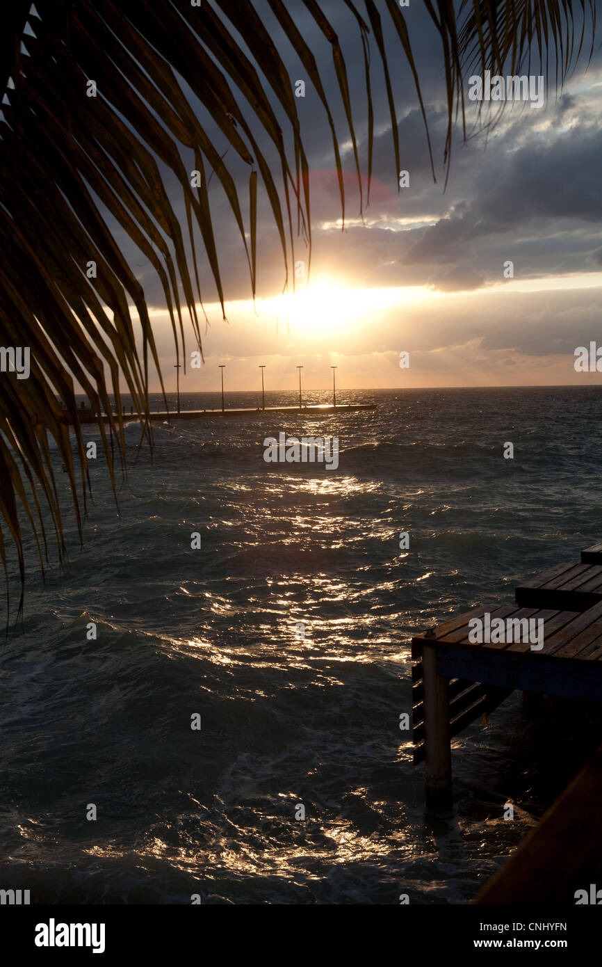 Sunset over Caribbean Sea, Grand Cayman, Cayman Islands Stock Photo - Alamy