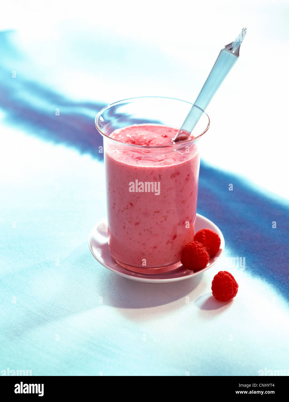 Raspberry - yogurt drink Stock Photo - Alamy