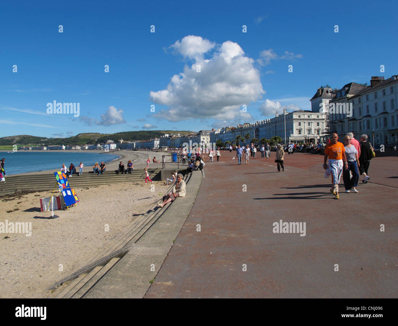 Llandudno sea front and promenade a popular Welsh tourist resort Stock ...