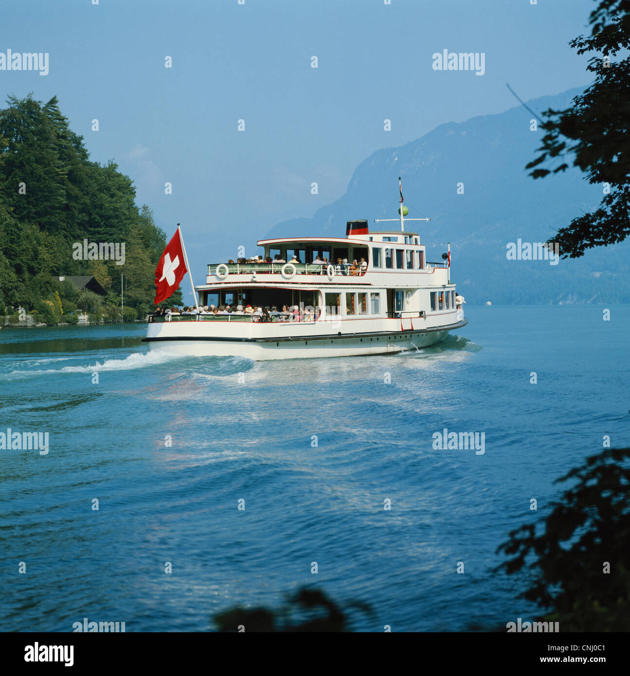 Switzerland bernese oberland lake swiss ferry alpine hi-res stock ...