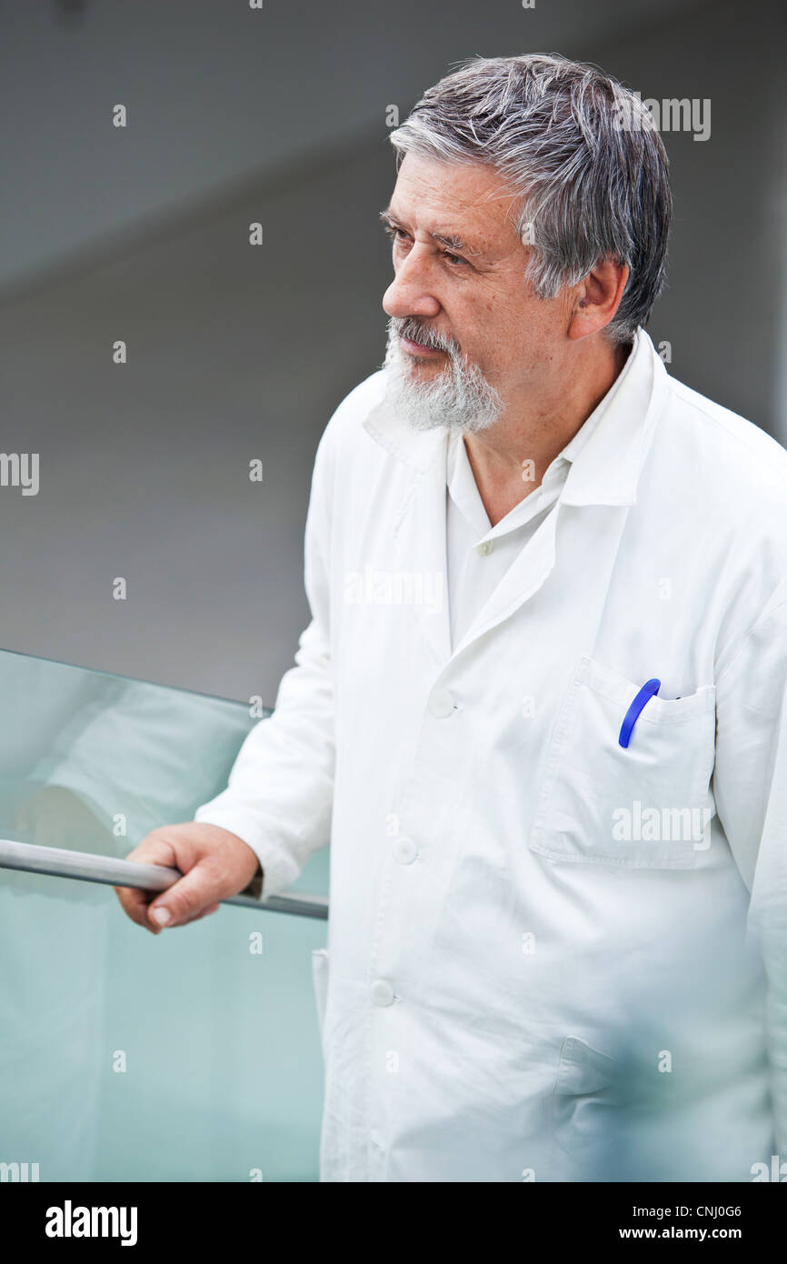 Renowned scientist/doctor in a research center/hospital looking ...