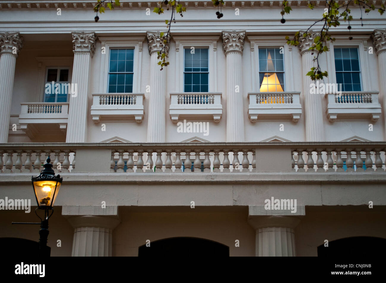 One window lit, Carlton House Terrace designed by John Nash, The Mall ...
