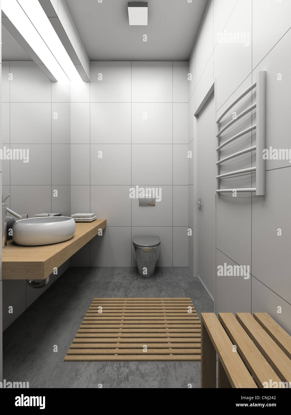 Modern design interior of toilet. 3D render Stock Photo - Alamy