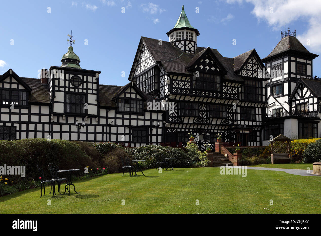 The Wild Boar Hotel in Tarporley,Cheshire.Although built in Tudor style ...