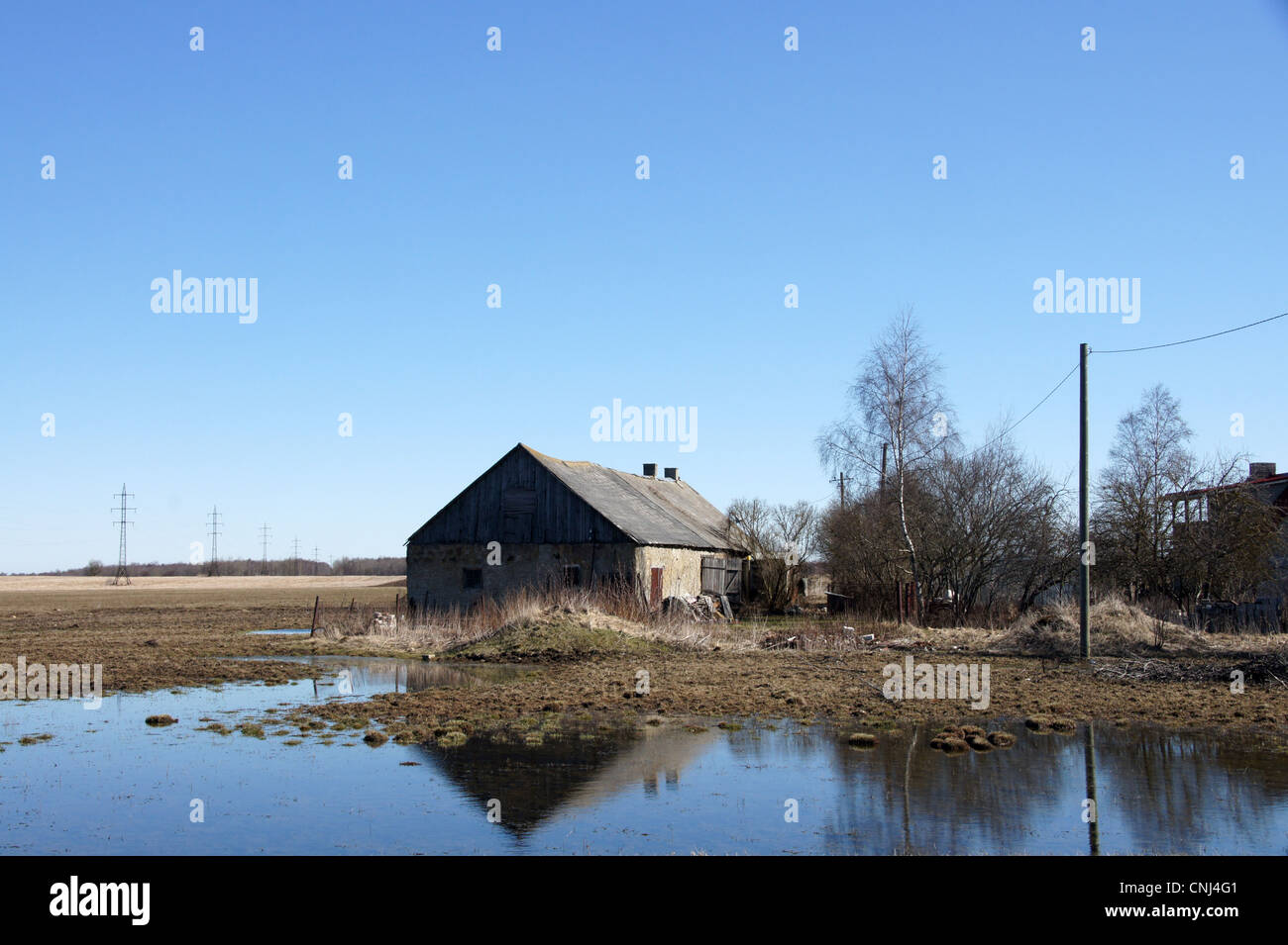 Wooden house in a countryside Stock Photo - Alamy