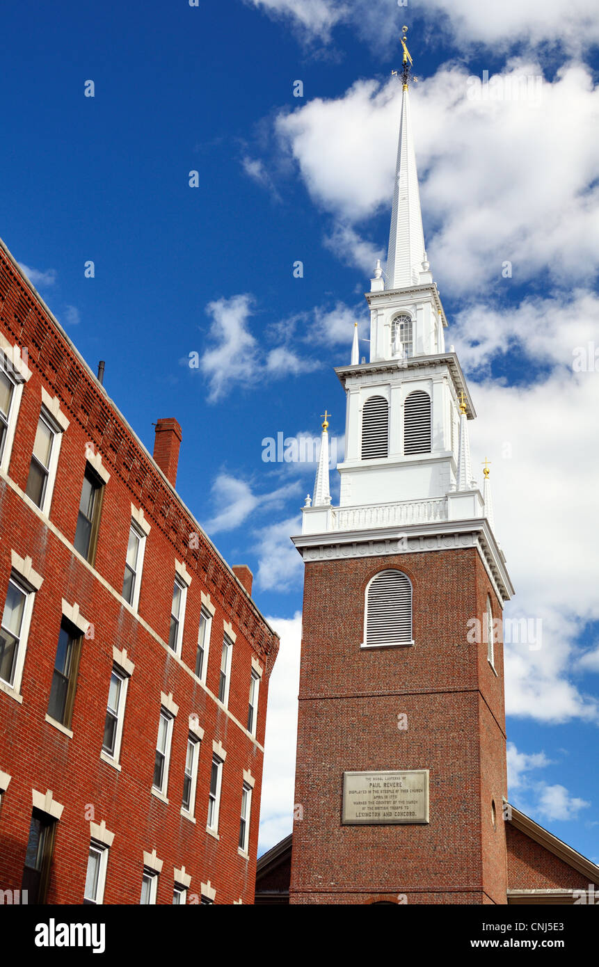 Old North Church in Boston, Massachusetts, USA is a historic landmark known for its role in the ...
