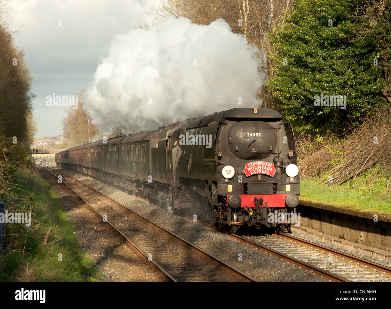 "Battle of Britain" class steam locomotive Tangmere hauling the ...