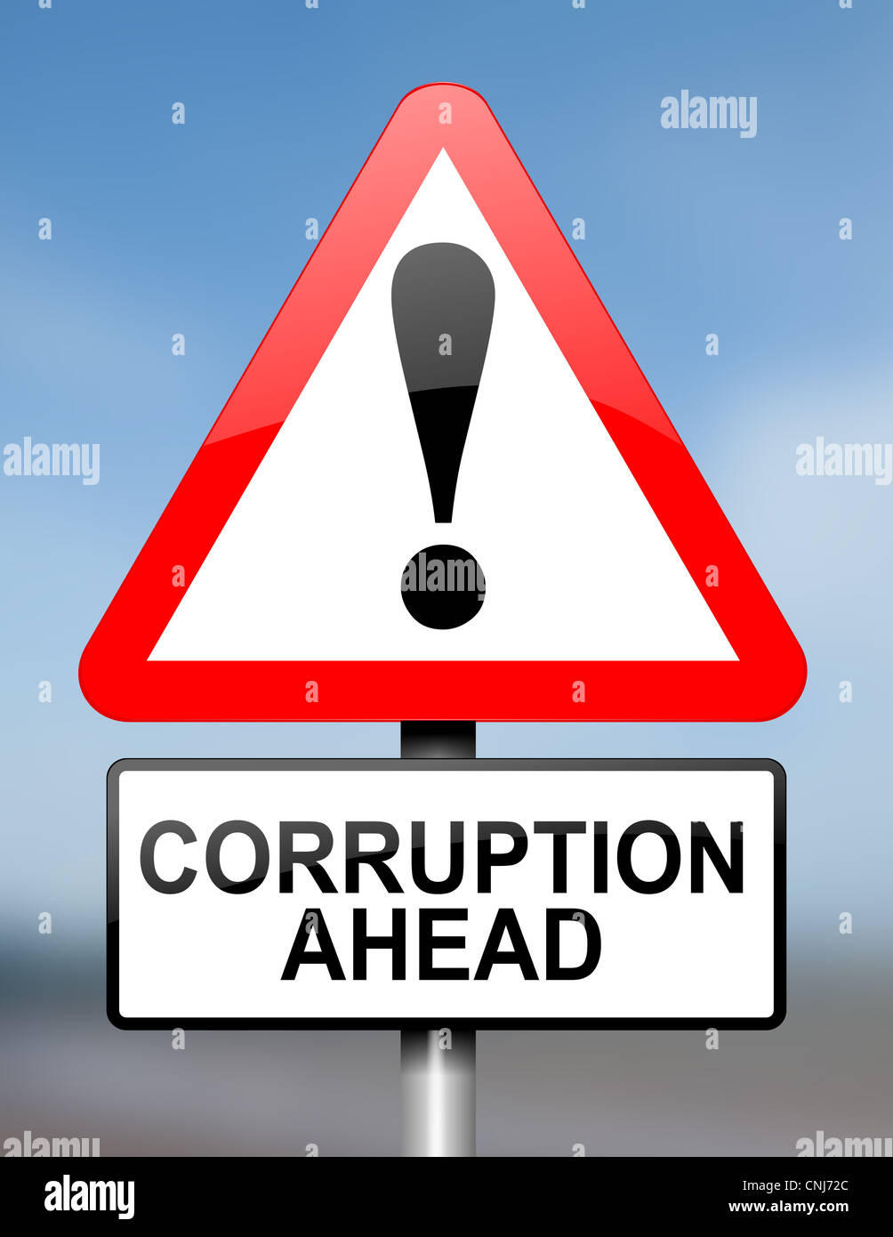 Corruption ahead road sign hi-res stock photography and images - Alamy