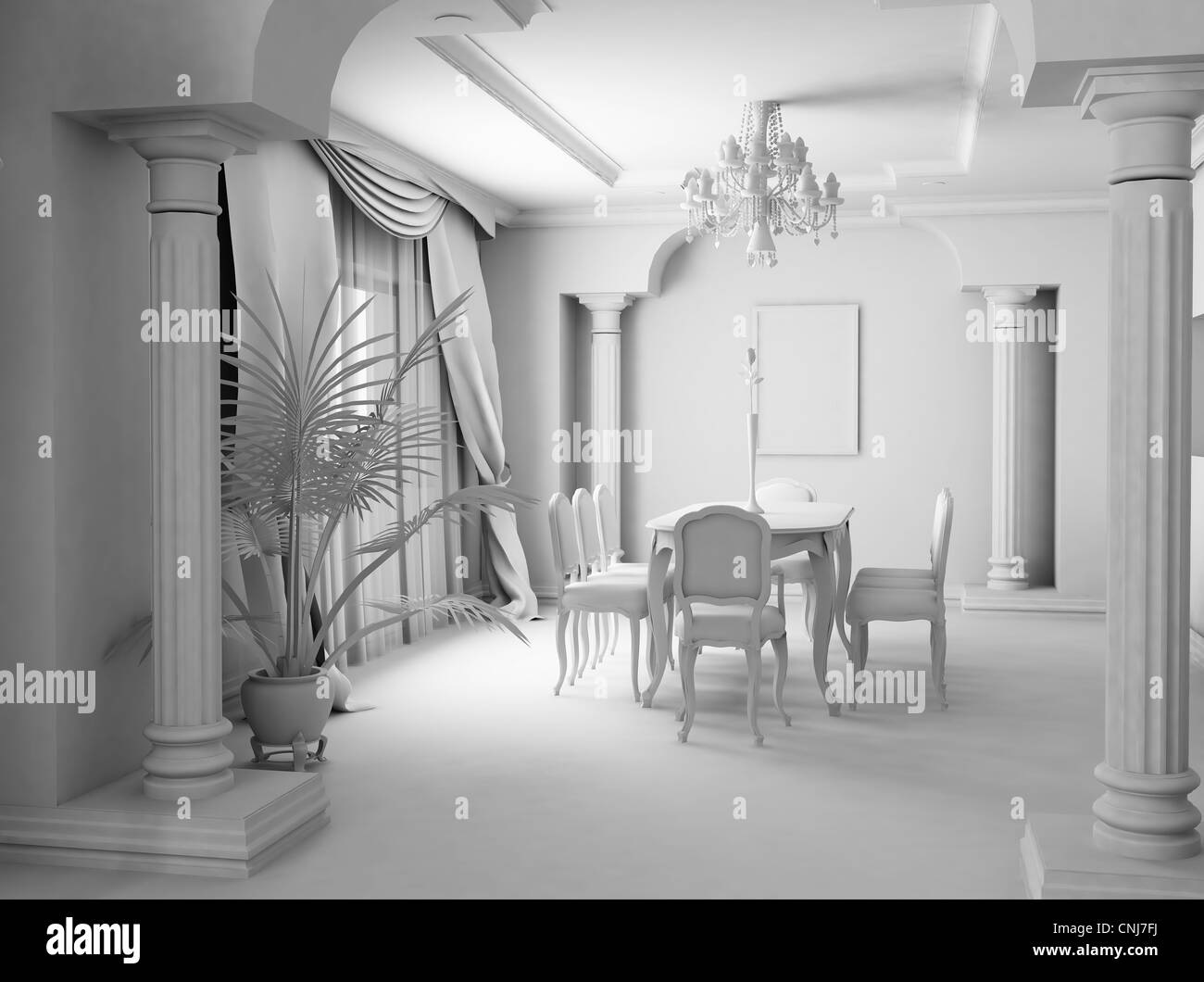 3D render. White room Stock Photo - Alamy