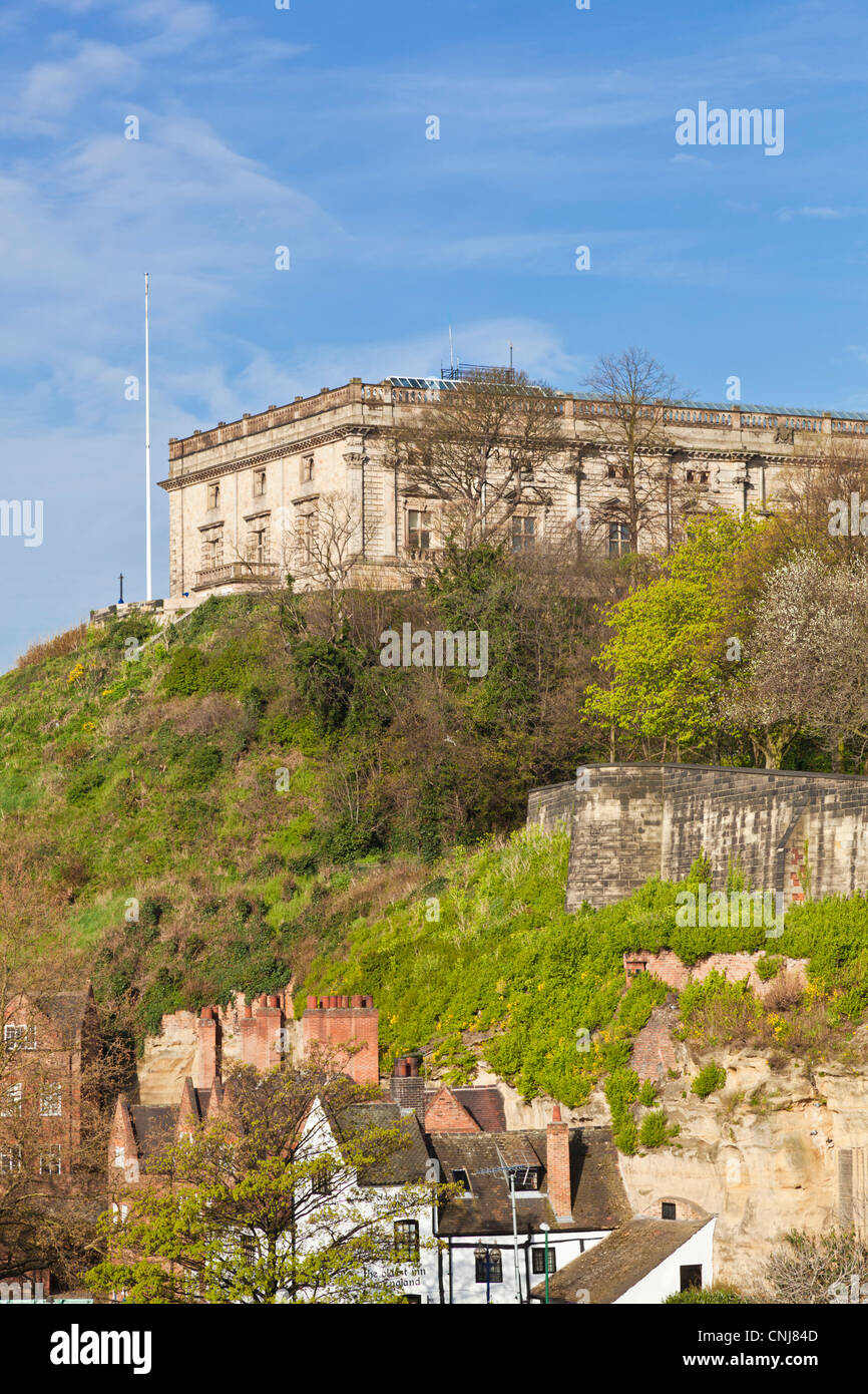 Nottingham castle museum on castle rock nottinghamshire east midlands ...