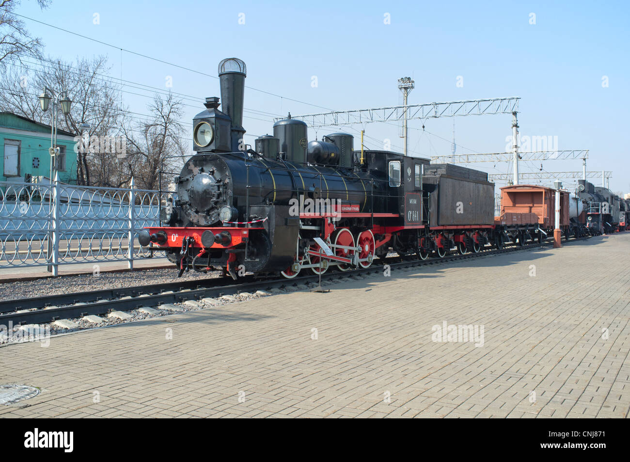 Russian vintage steam locomotive Ov-841 Stock Photo - Alamy