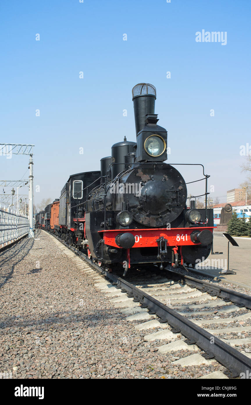 Russian vintage steam locomotive Ov-841 Stock Photo - Alamy