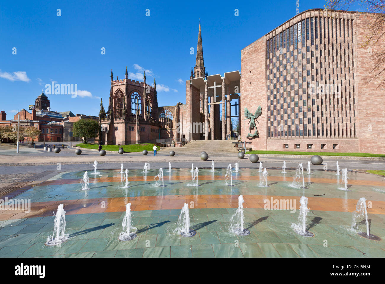 Coventry cathedral old and new cathedral coventry west midlands England GB UK EU Europe Stock ...