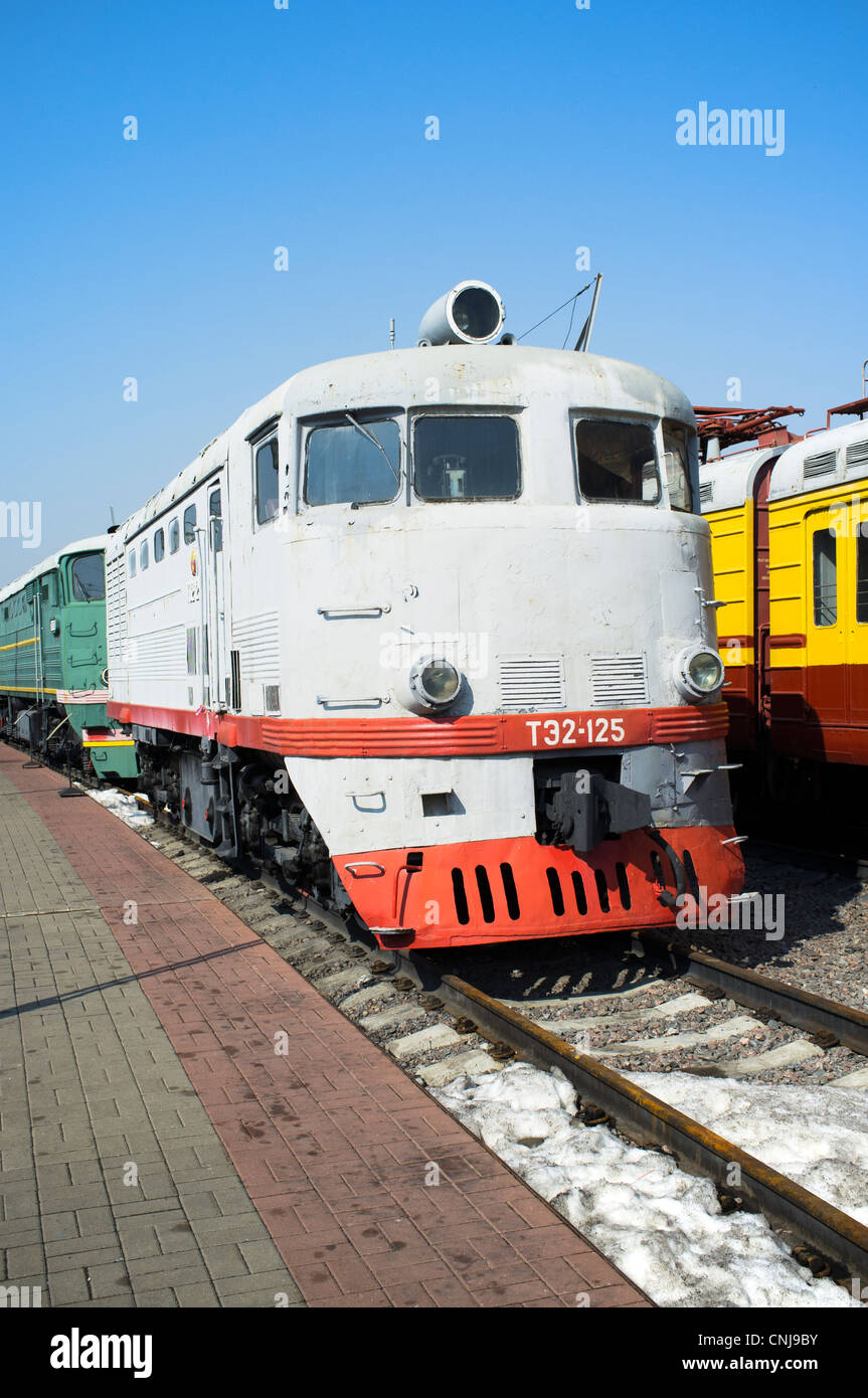 Russian diesel freight locomotive TE2. Built in 1952 Stock Photo - Alamy