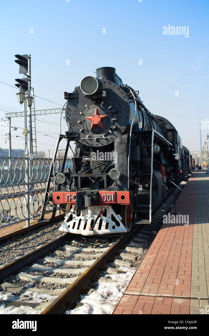 Russian steam locomotive P-0001 Victory (Pobeda). Built in 1945 Stock ...