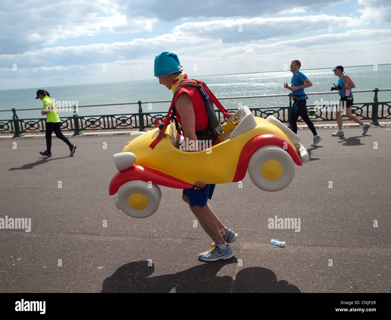 A Brighton Marathon runner dressed up as Noddy Stock Photo - Alamy