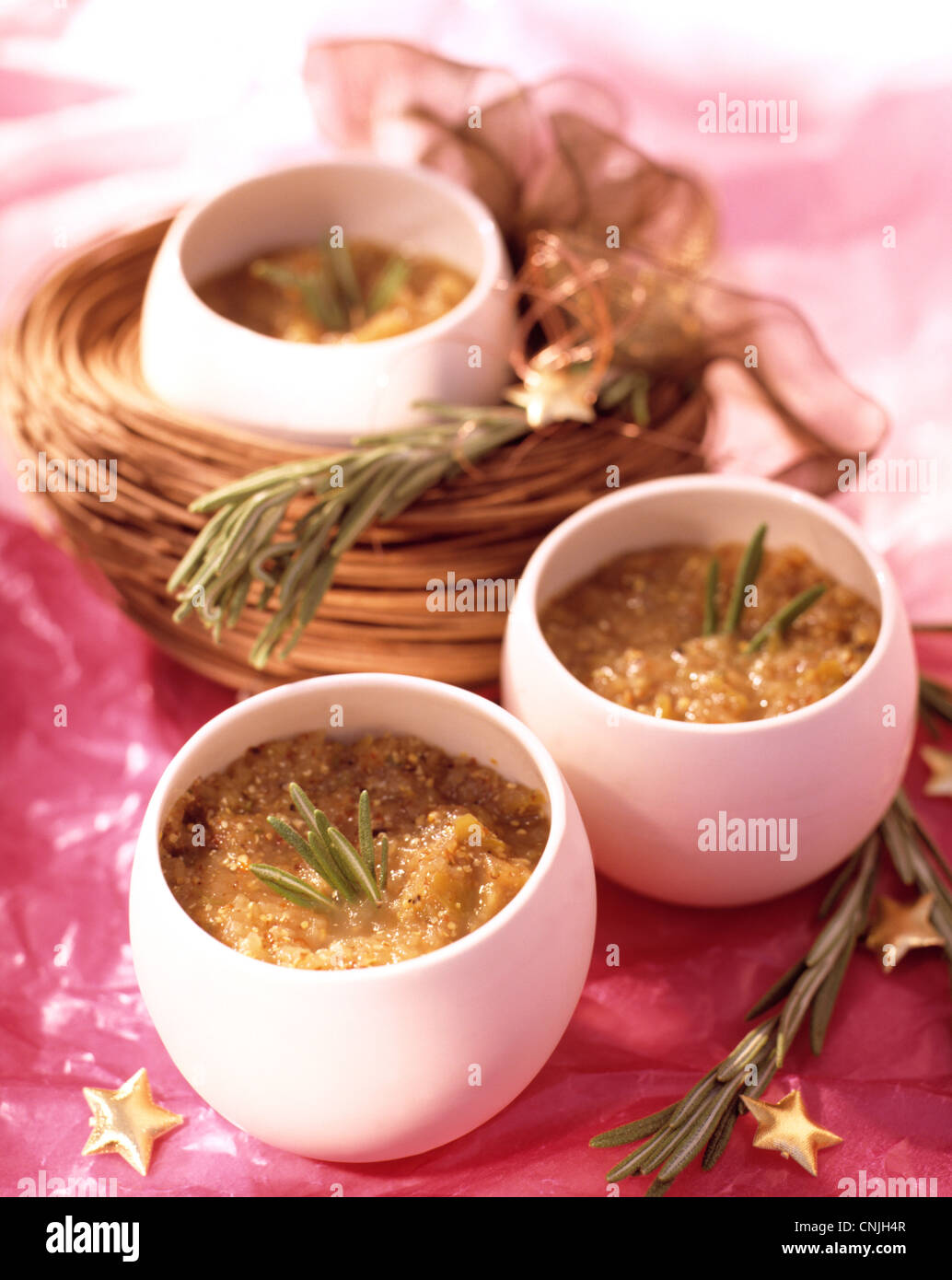 Apple - mustard with rosemary Stock Photo - Alamy