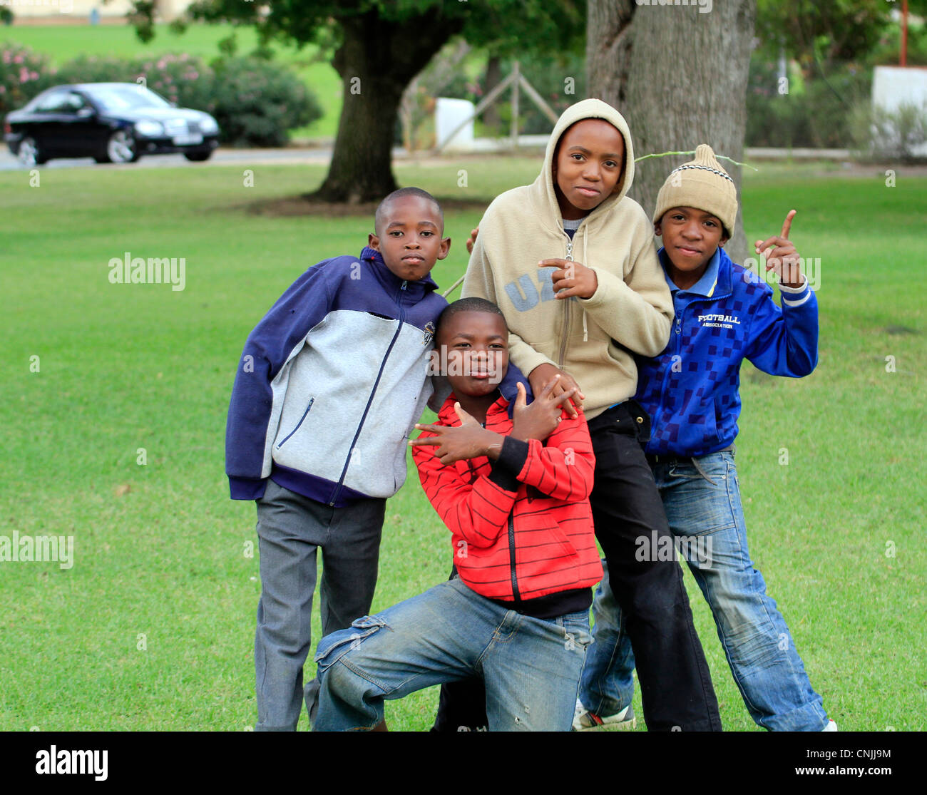Local boys posing to have their photograph taken in Tulbagh in the ...