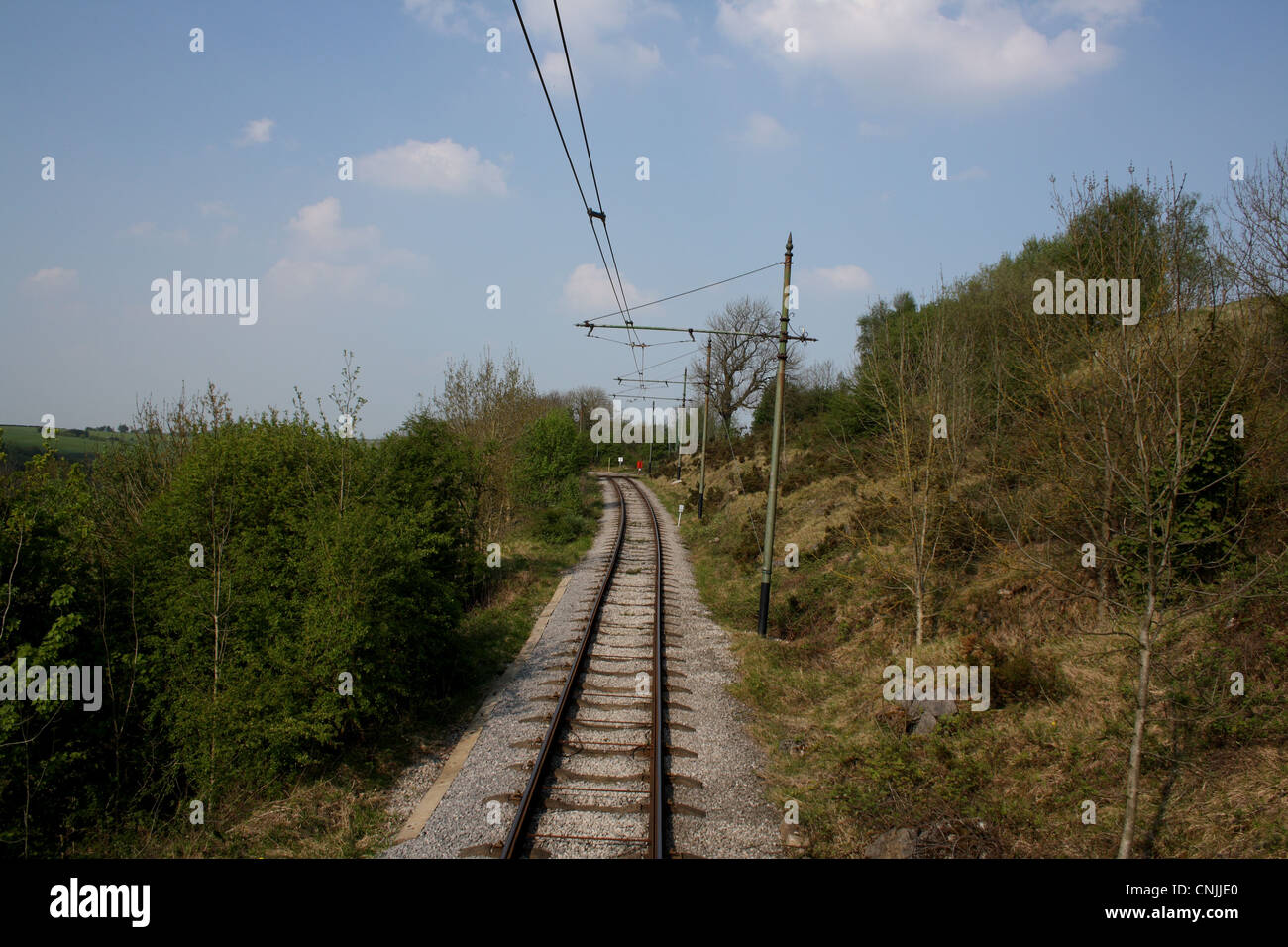 Tram tracks at a tramway museum Stock Photo - Alamy