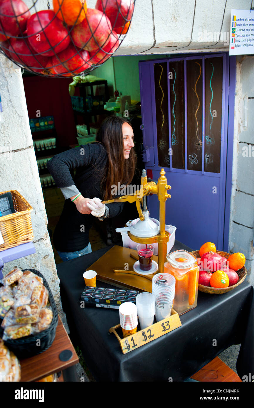 Middle East Israel Jerusalem village of Ein Karem - fruit pomegranates ...