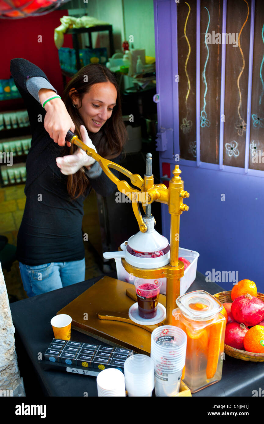 Middle East Israel Jerusalem village of Ein Karem - fruit pomegranates ...
