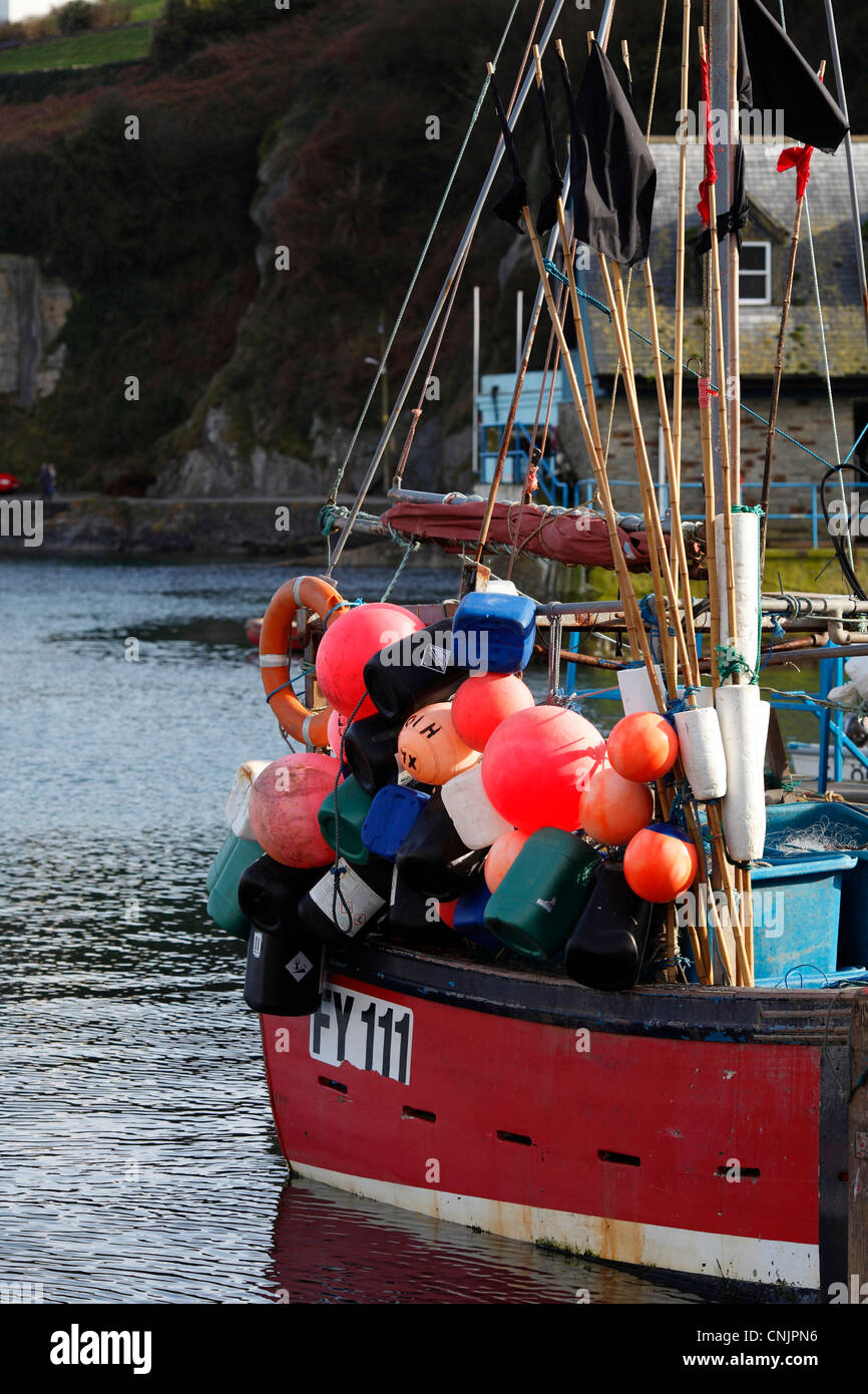 inshore fishing boats in Polperro Harbour, Cornwall Stock Photo - Alamy