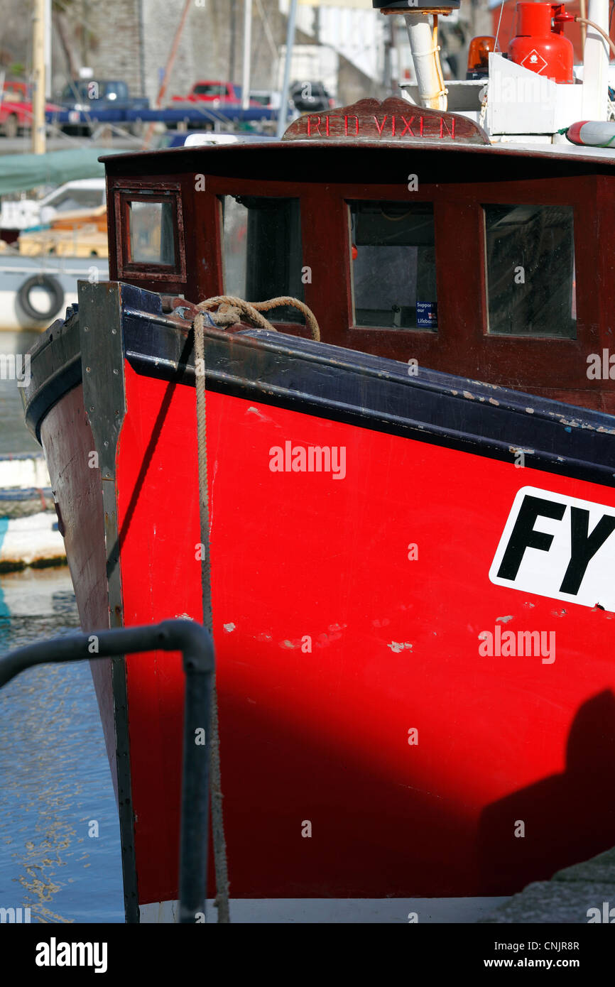 inshore fishing boats in Polperro Harbour, Cornwall Stock Photo - Alamy
