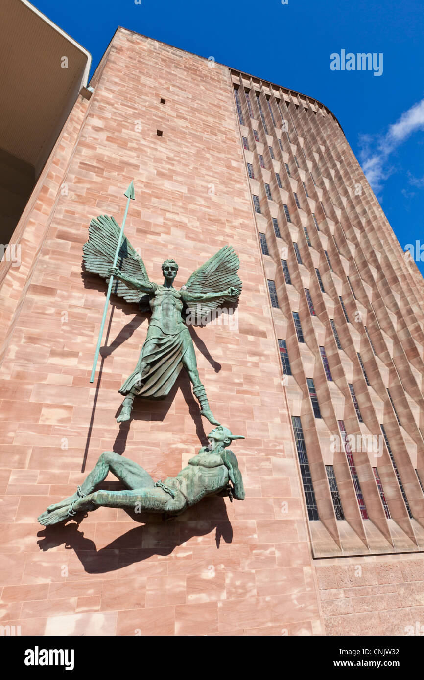 St Michael and the Devil sculpture outside Coventry new cathedral west ...