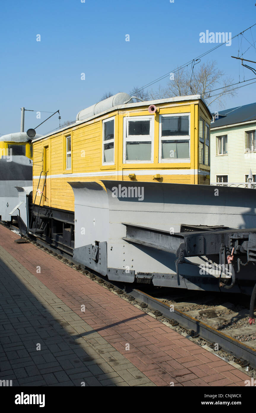 Russian railroad snow-removing machine Stock Photo - Alamy