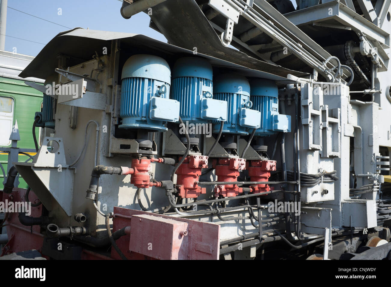 Russian railroad harvester machine UM1. Built in 1987 Stock Photo - Alamy