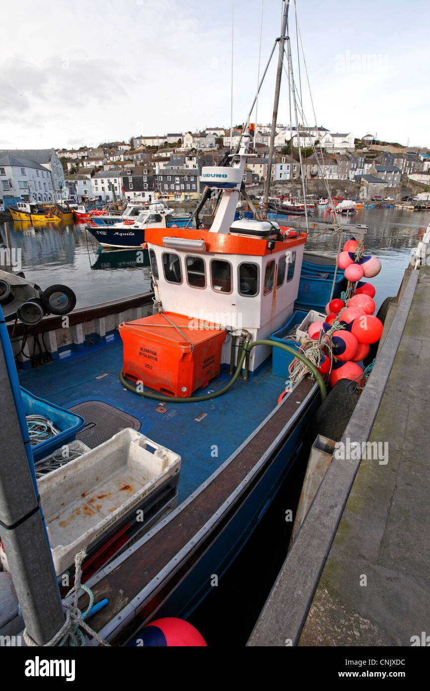 inshore fishing boats in Polperro Harbour, Cornwall Stock Photo - Alamy