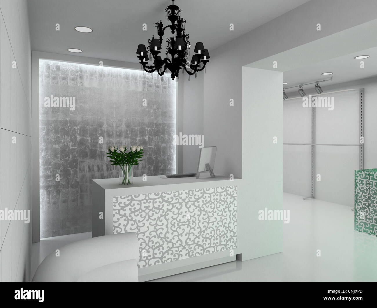 Modern design interior of shop. 3D render Stock Photo - Alamy