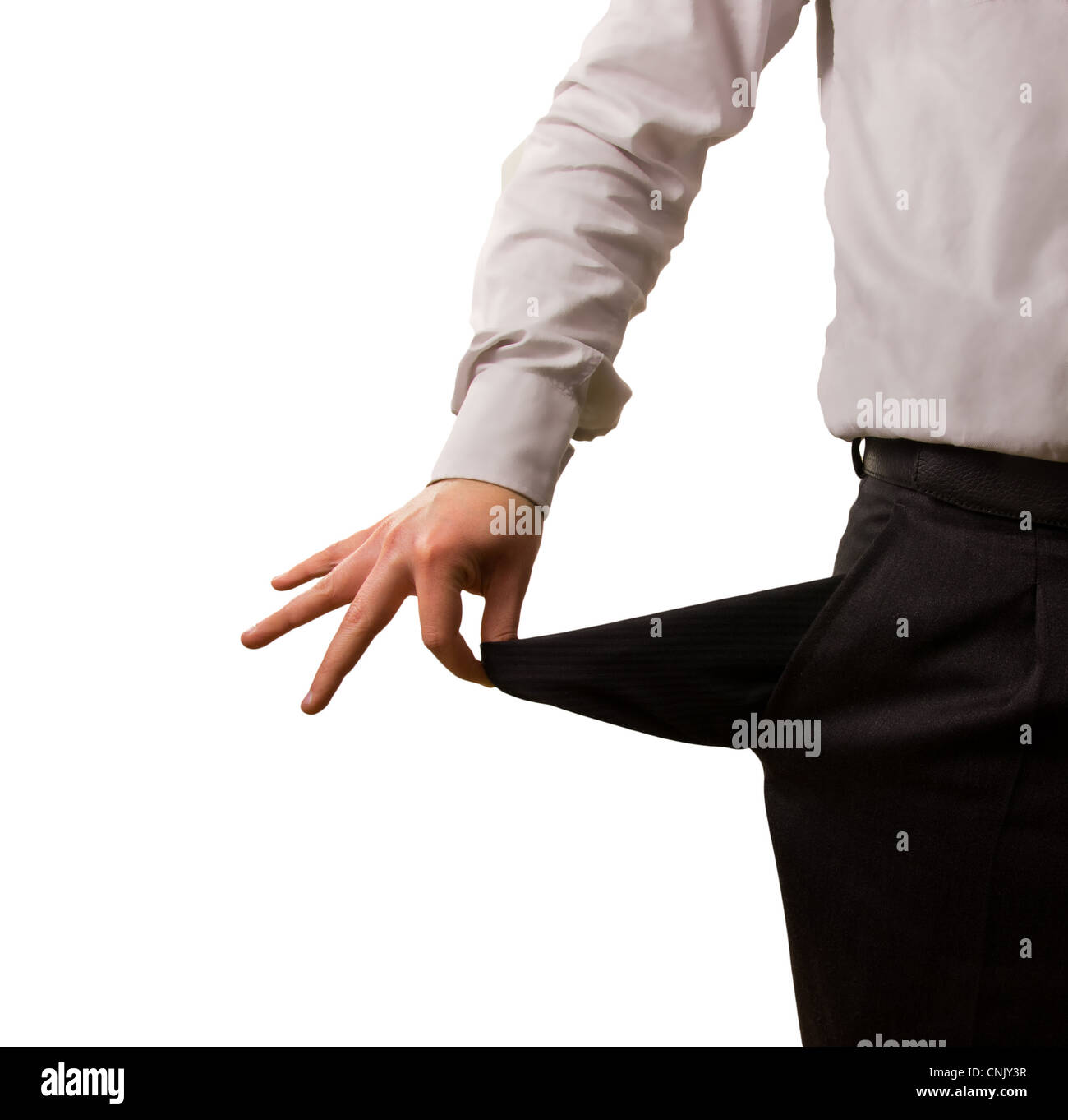 A businessman pulling out his empty pocket Stock Photo - Alamy