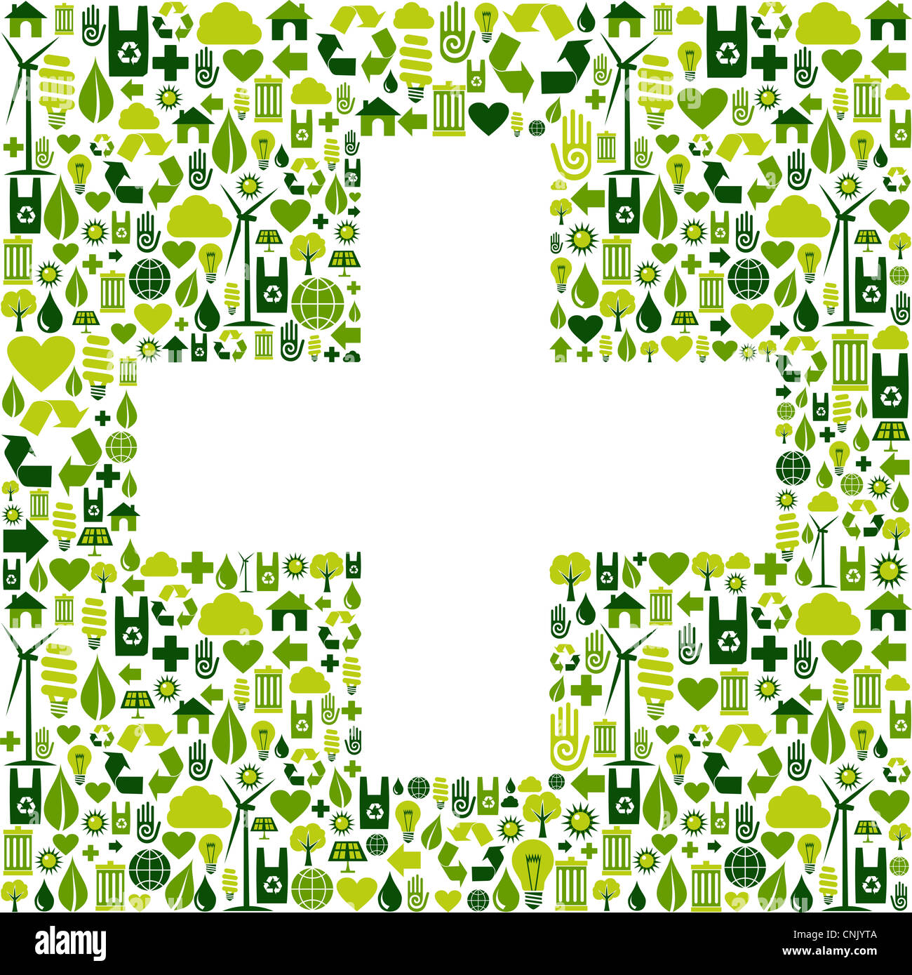 Green icons set in plus shape background. Vector file available Stock ...