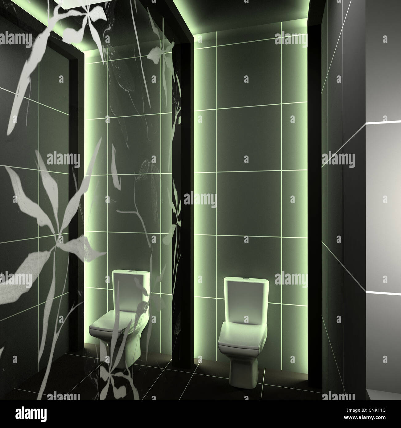 Modern interior. 3D render. Toilet. Exclusive design Stock Photo - Alamy