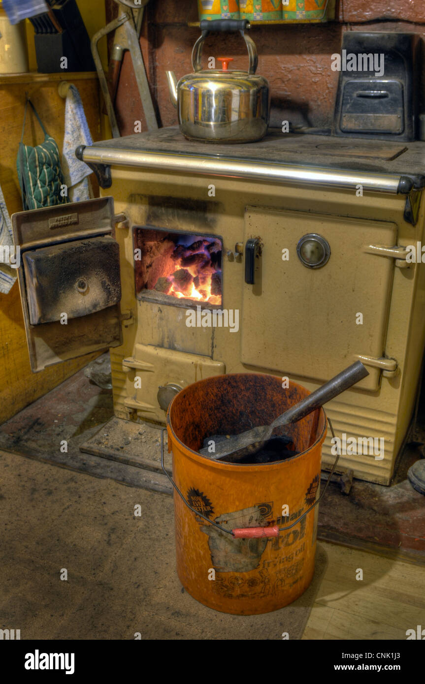 Old Rayburn in Shetland croft house Stock Photo - Alamy