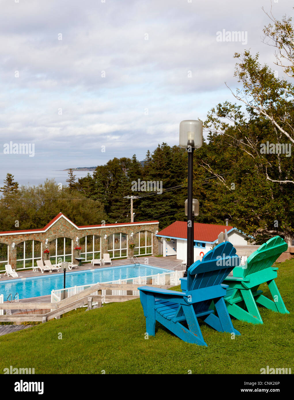 Swimming pool and grounds of Keltic Lodge; Cape Breton Stock Photo - Alamy