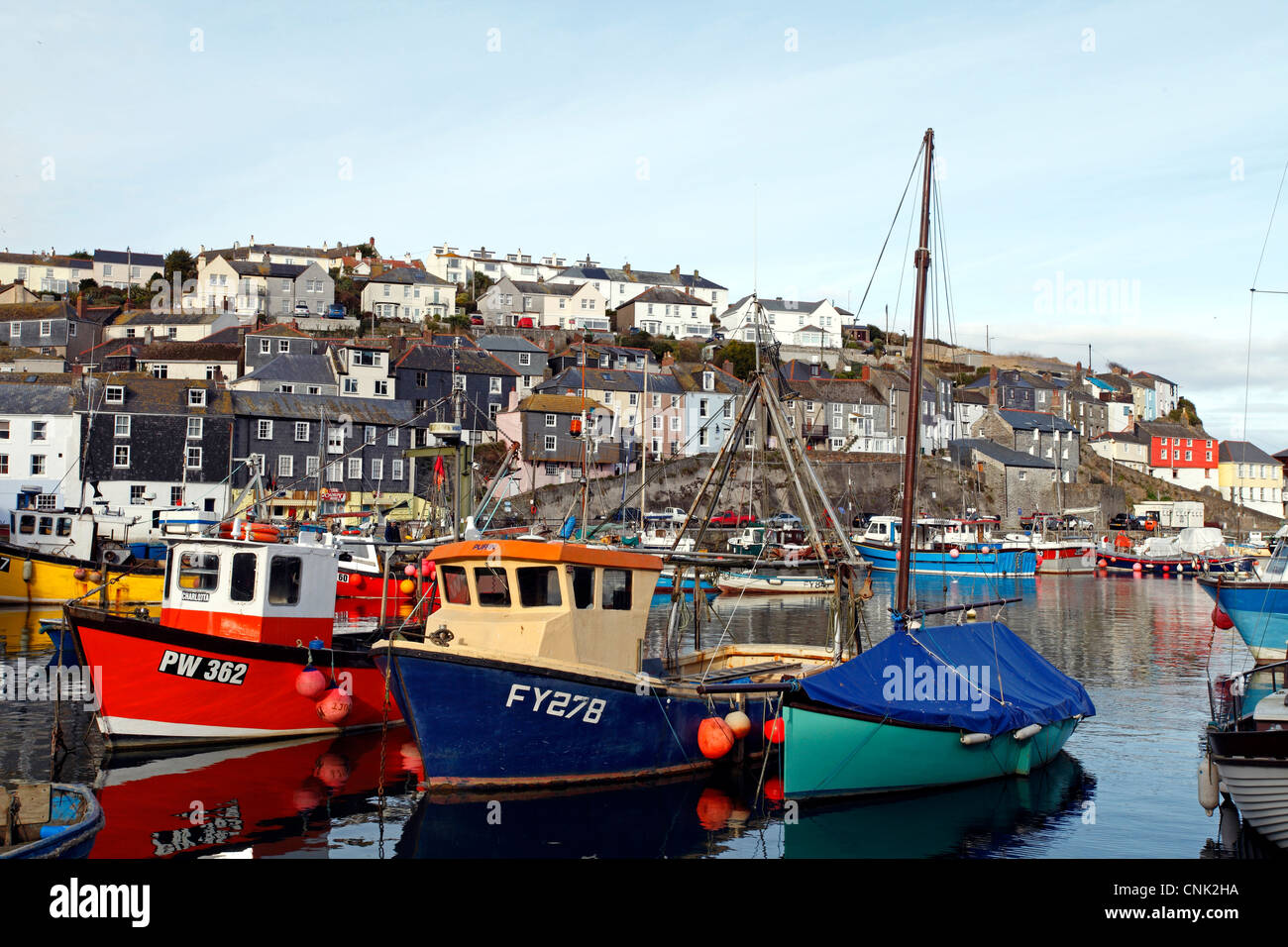 inshore fishing boats in Polperro Harbour, Cornwall Stock Photo - Alamy