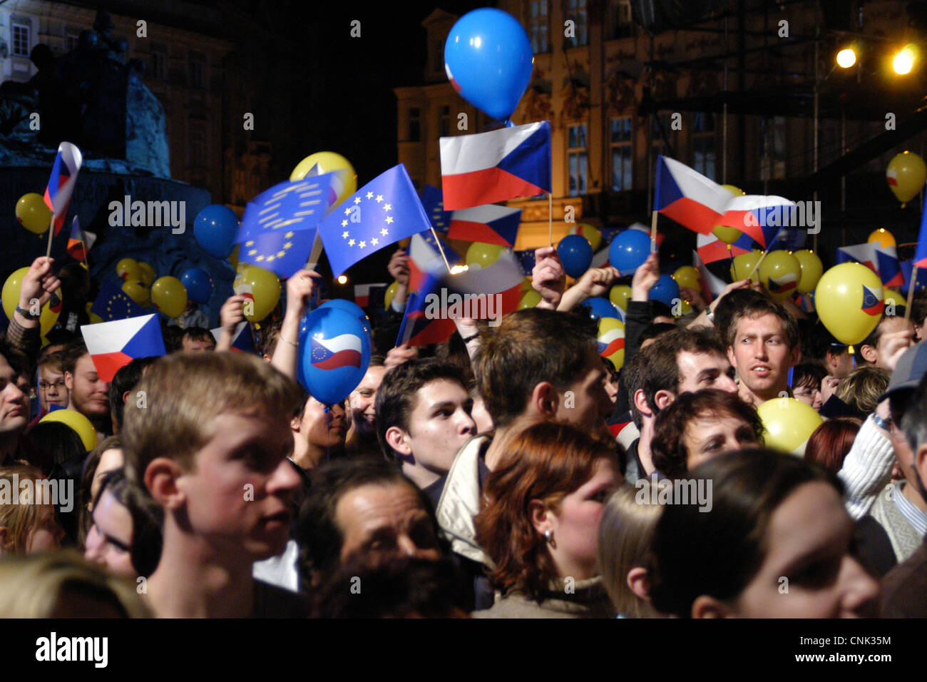 Celebration of the joining the European Union in the Old Town square in ...