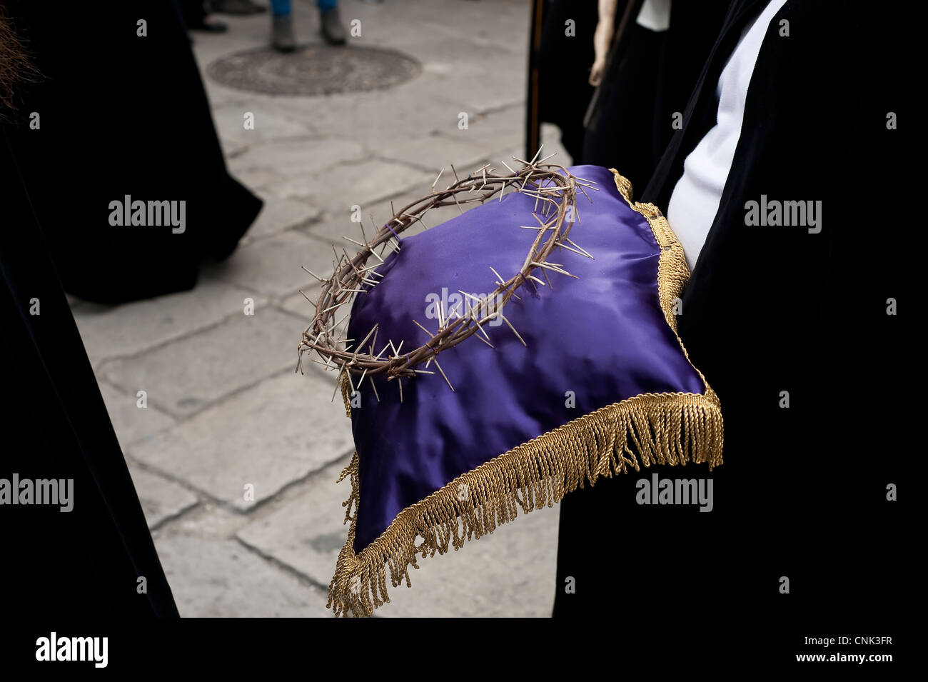 Palermo, Sicily, Italy - Young kid holding a spine crown during Easter ...
