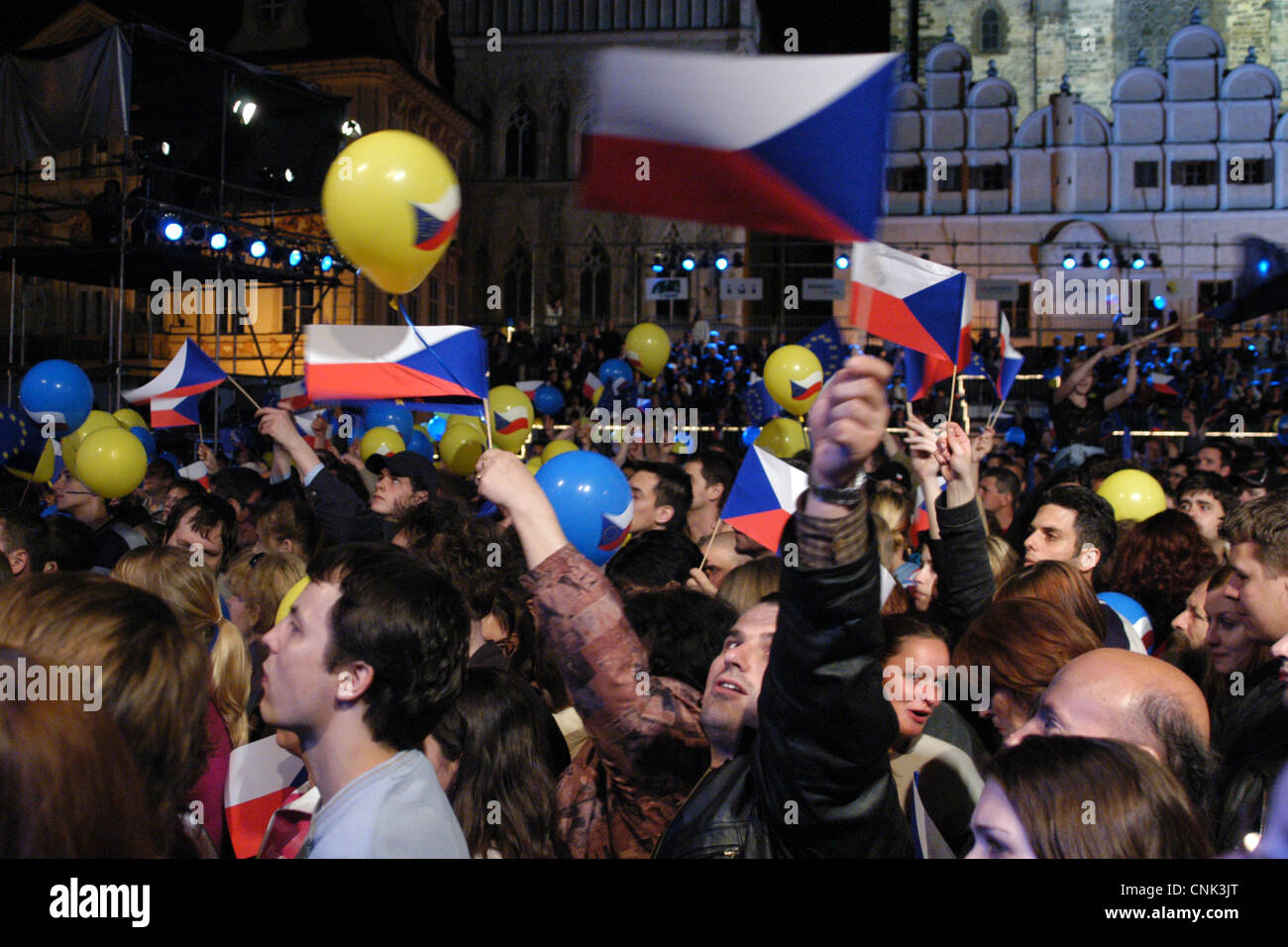 Celebration of the joining the European Union in the Old Town square in ...