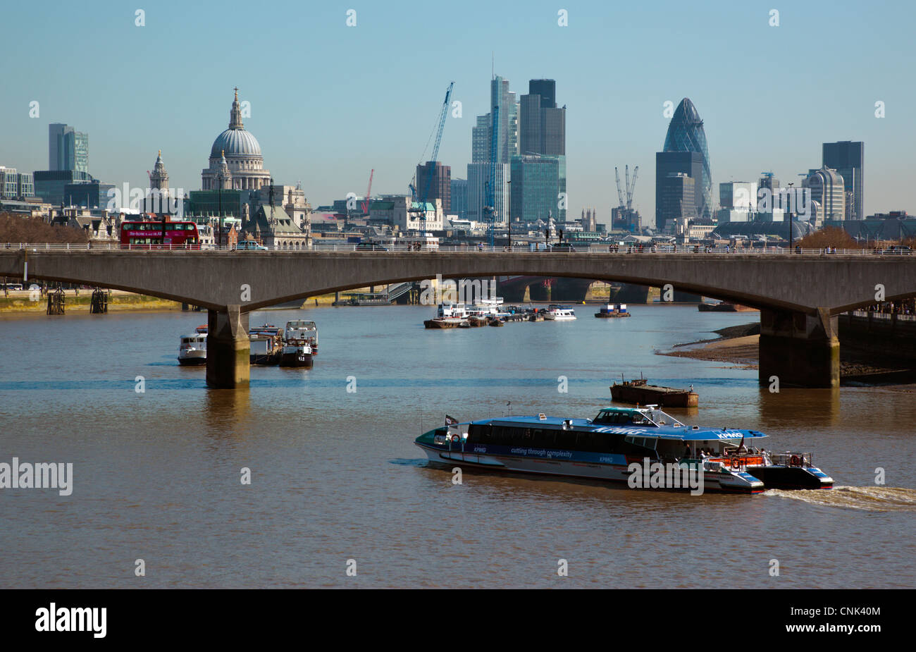 Waterloo Bridge St Paul's Cathedral and the City London England UK ...