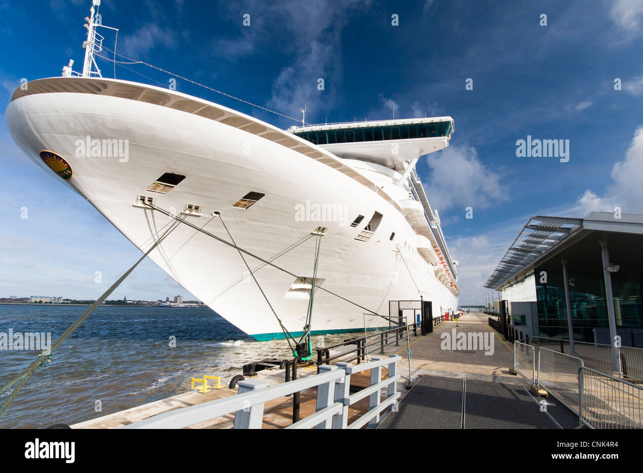 The giant cruise ship Grand Princess docked in Liverpool at the cruise ...