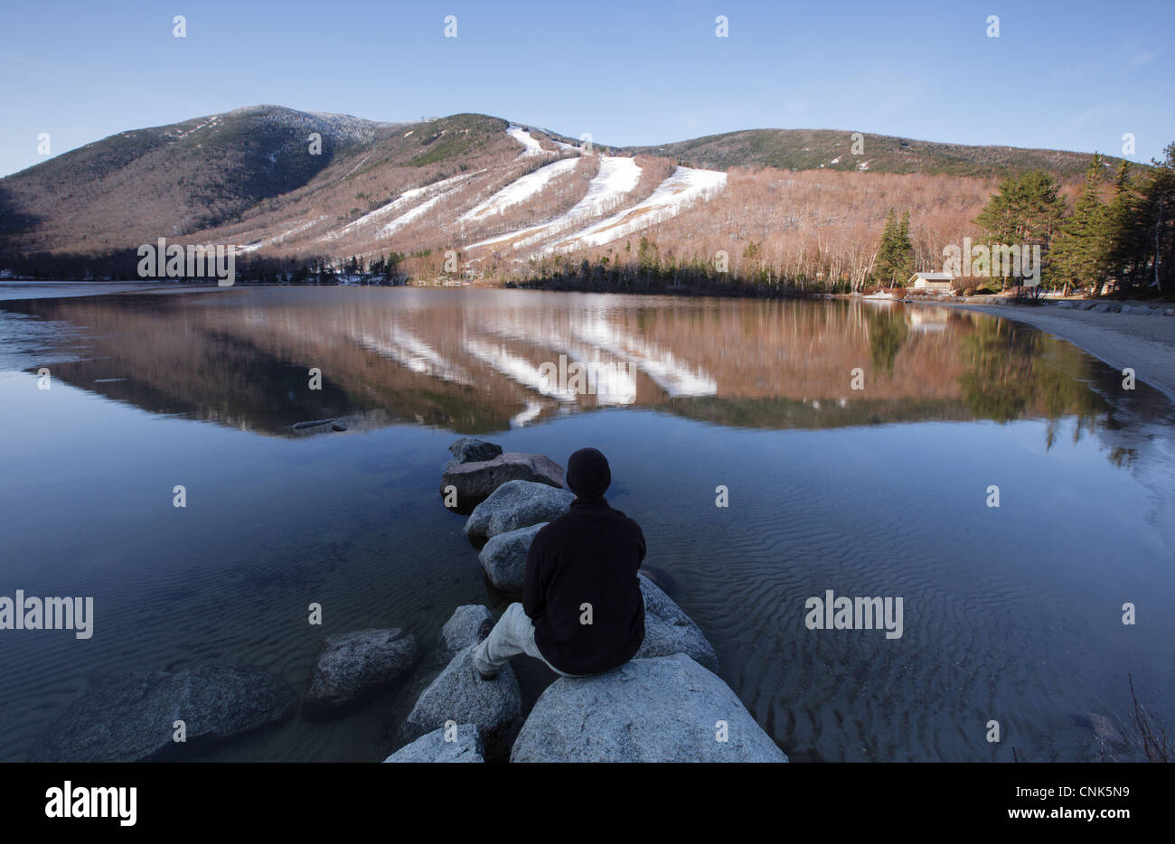 Franconia Notch State Park - Reflection of Cannon Mountain in Echo Lake ...
