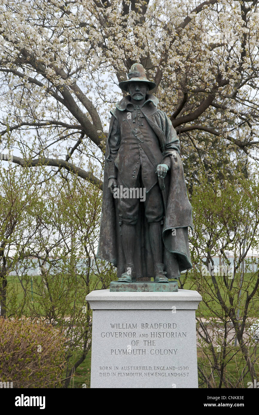 Statue of William Bradford, Governor of the Plymouth Colony, who died ...